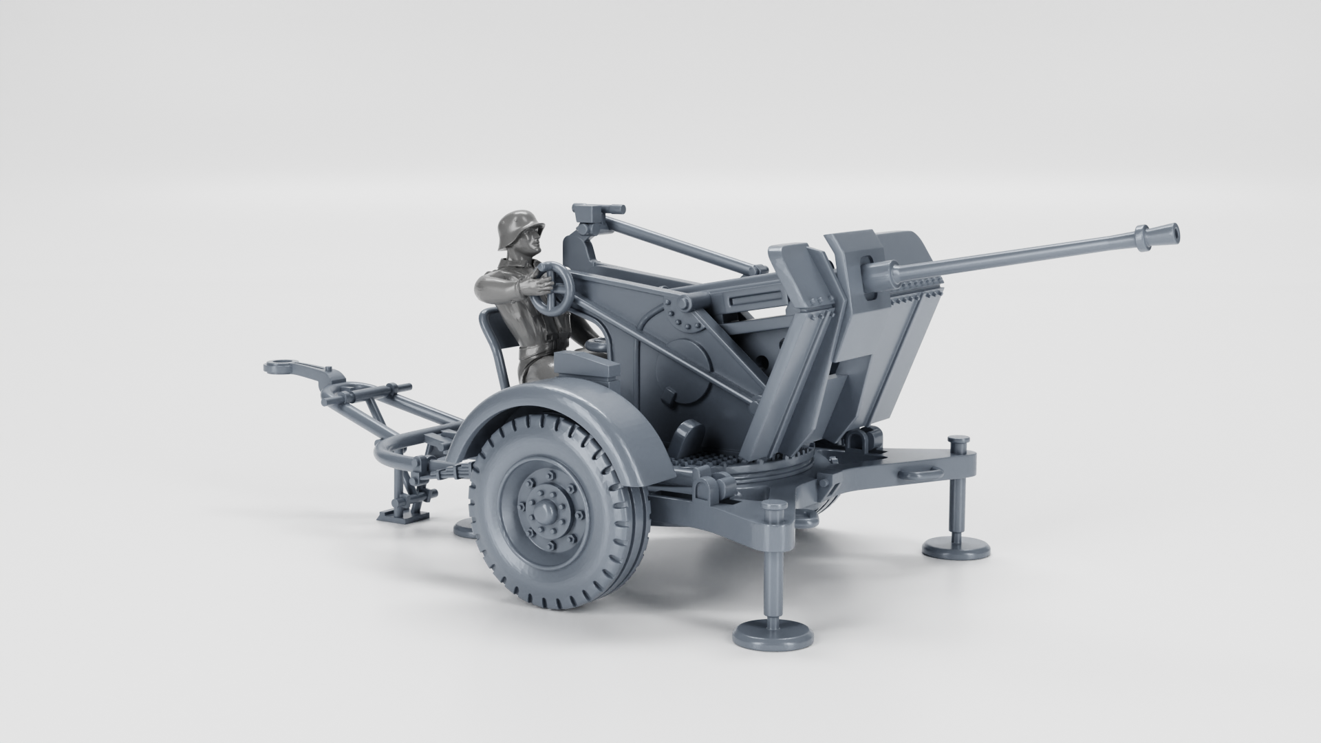 AA gun 20mm Flak 30+Gunner - WWII - German Army - wargame3d- 28mm Scal