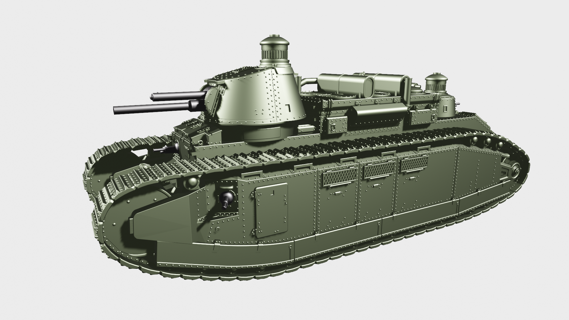 Super Heavy Tank Char 2C - French Army - wargame3d- 28mm Scale