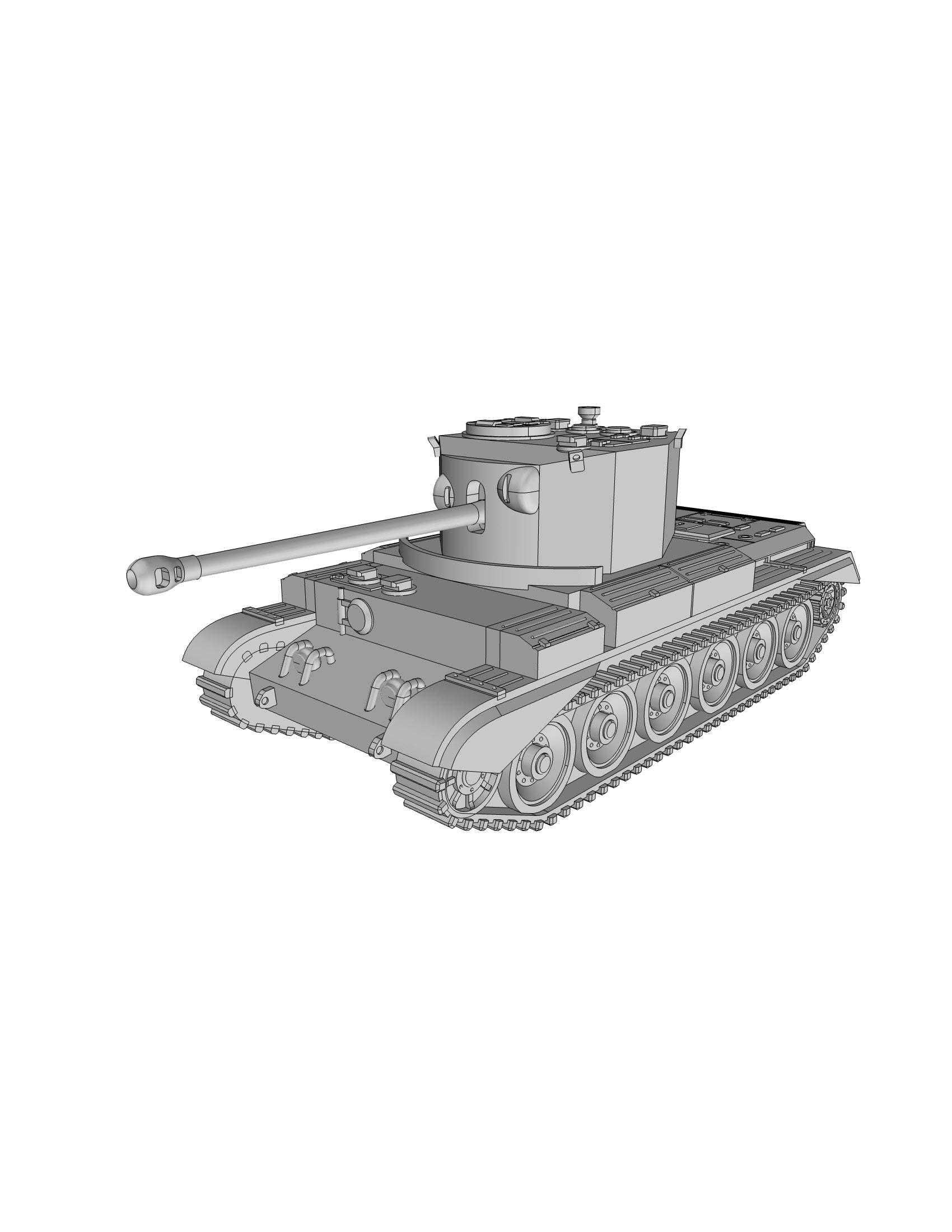 A30 Challenger Cruiser Tank - UK Army - wargame3d- 28mm Scale