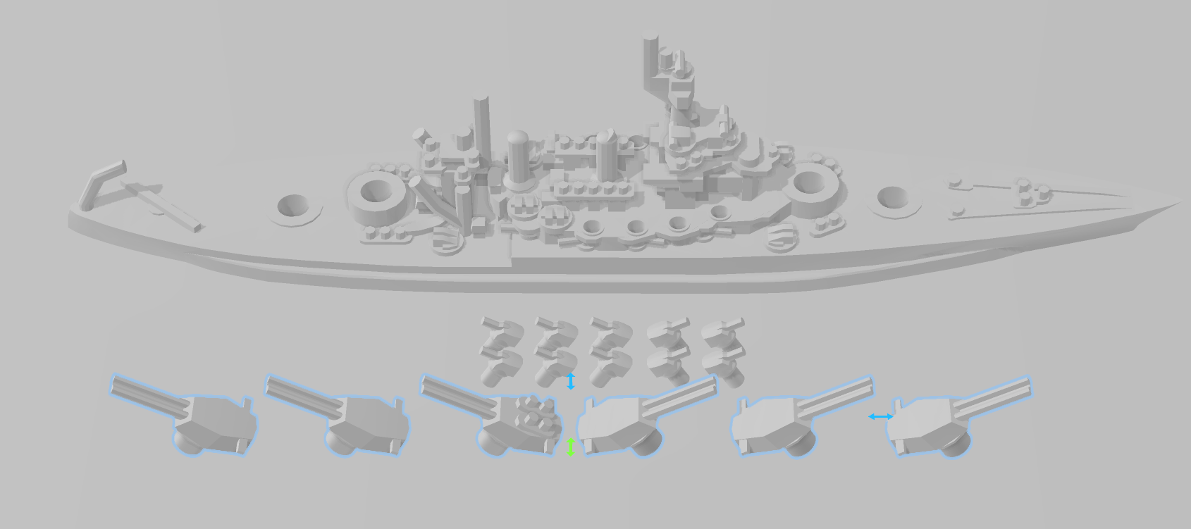 Colorado - US Navy - Rotating Turret - Wargaming - Naval Miniature