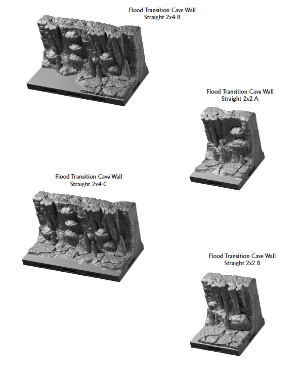 Flooding Cave Straight Walls - 28 mm / 1" - DragonLock - DND - Pathfin