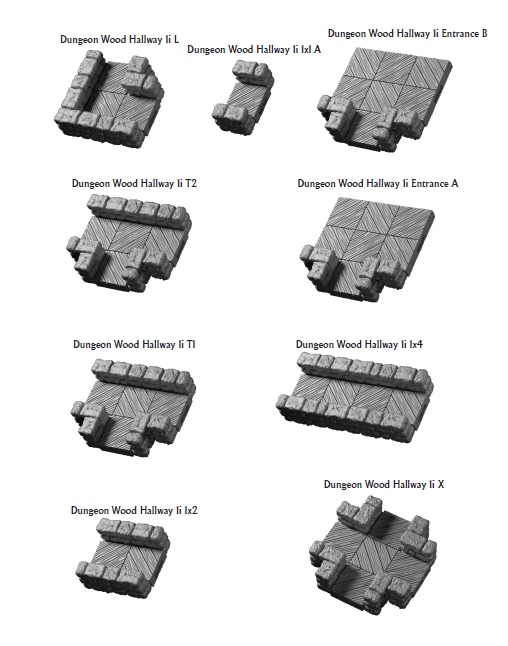 Dungeon Wood Hallways 1in - 28 mm / 1" - DragonLock - DND - Pathfinder