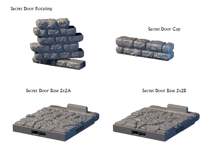 Secret Door - 28 mm / 1" - DragonLock - DND - Pathfinder - RPG - Dunge