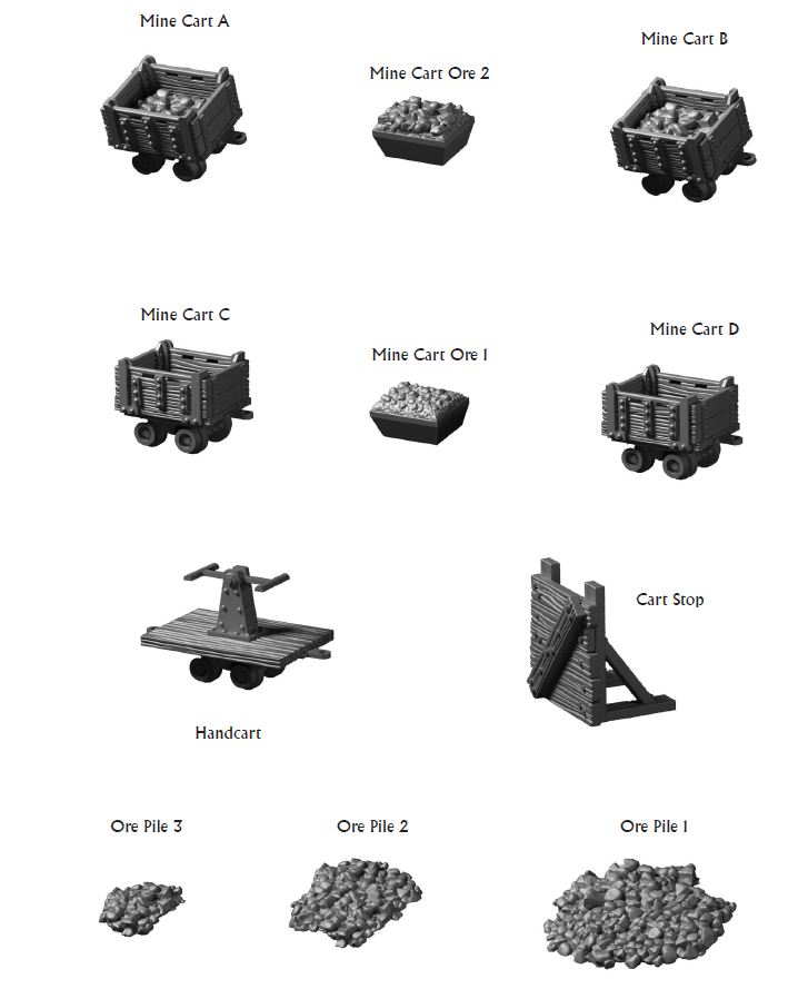 DT Cavern Mine Cart Scatter - 28 mm / 1" - DragonLock - DND - Pathfind