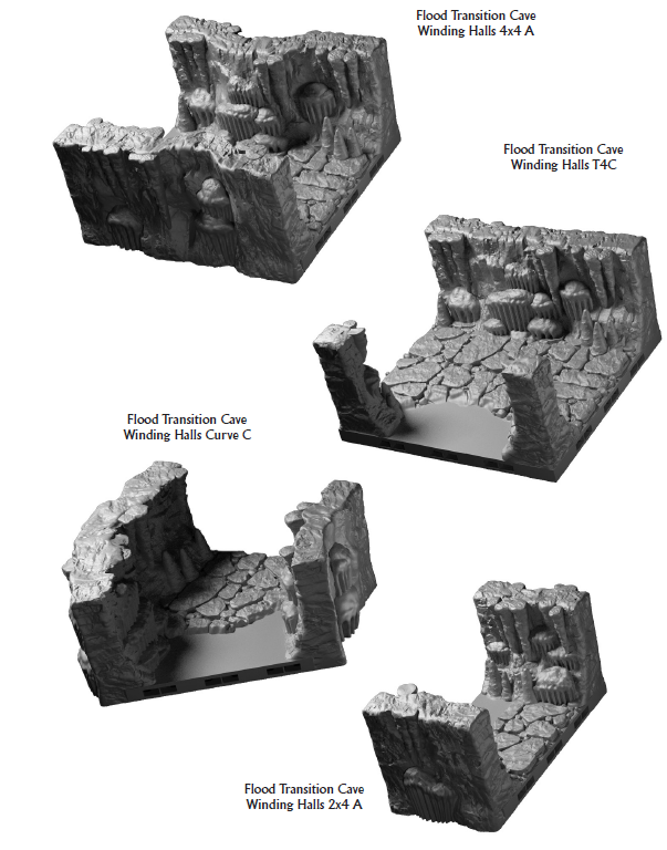 Flooding Cave Winding Halls - 28 mm / 1" - DragonLock - DND - Pathfind