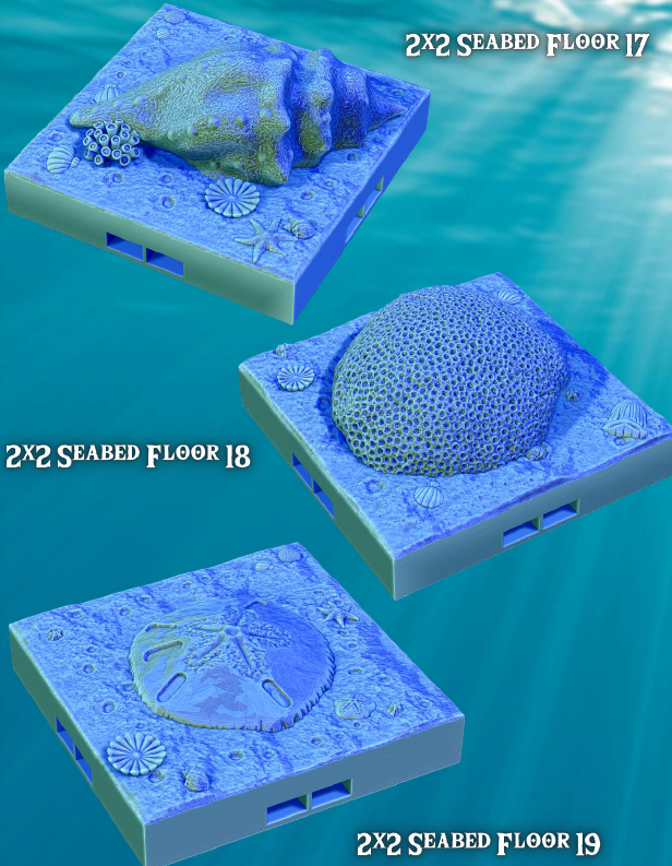 Seabed Coral Floors 2x2 Cont. - Pathfinder - Dungeons & Dragons - RPG