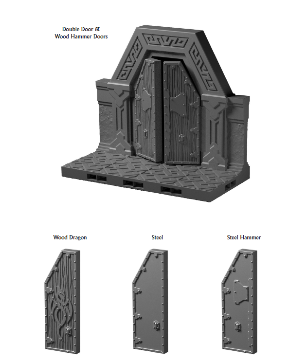 Dwarven Doors - 28 mm / 1" - DragonLock - DND - Pathfinder - RPG - Ter