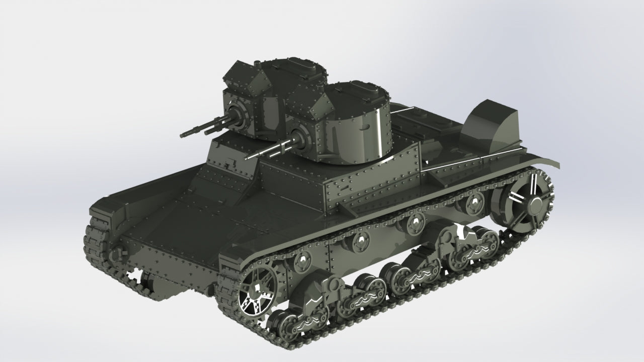 Vickers Mk E type B - UK Army - 28mm Scale - wargame3d