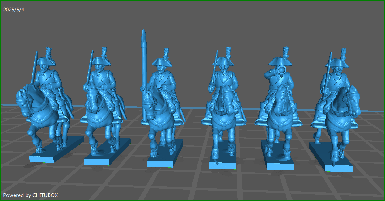 small 15mm w epic French revolution French Hussars - 6 Minis - MC Mini