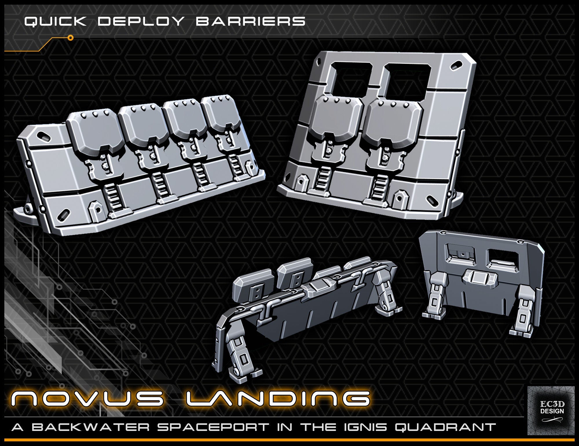 Quick Deploy Barricades - Novus Landing - Starfinder - Cyberpunk - Sci
