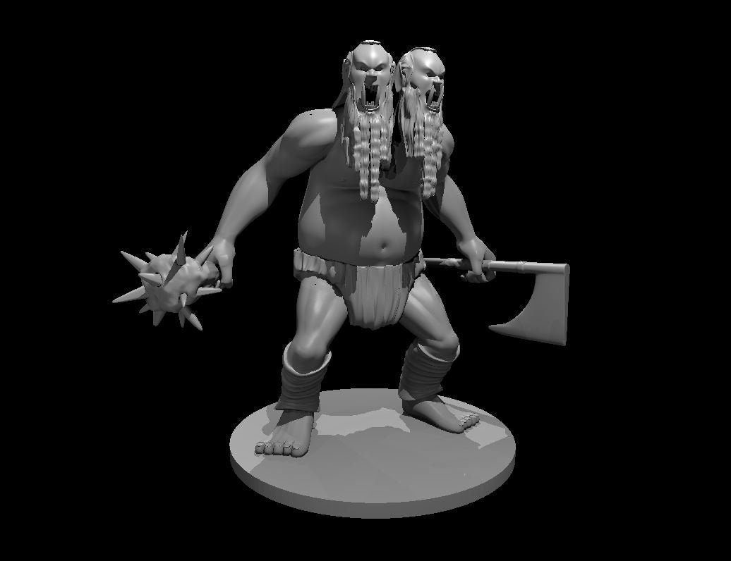 Ettin Mini - DND - Pathfinder - Dungeons & Dragons - RPG - Tabletop