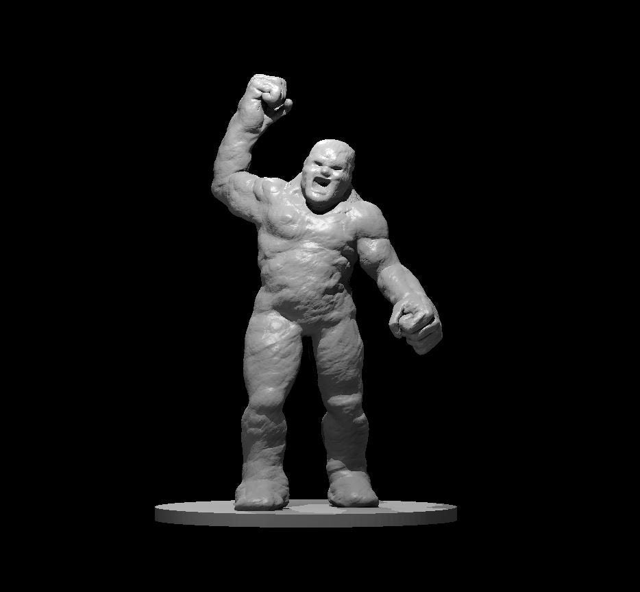 Clay Golem Mini - DND - Pathfinder - Dungeons & Dragons - RPG - Tablet