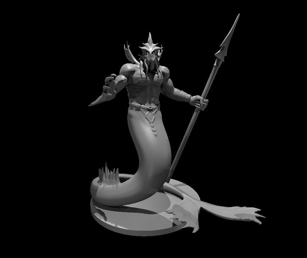 Merrow Mini - DND - Pathfinder - Dungeons & Dragons - RPG - Tabletop