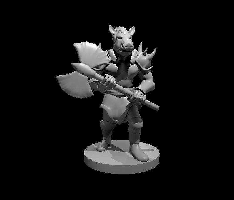 Pig Face Orc Mini - DND - Pathfinder - Dungeons & Dragons - RPG - Tabl