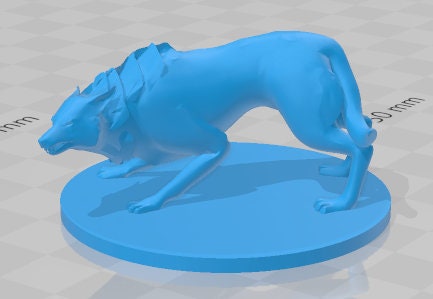 Winter Wolf Mini - DND - Pathfinder - Dungeons & Dragons - RPG - Table