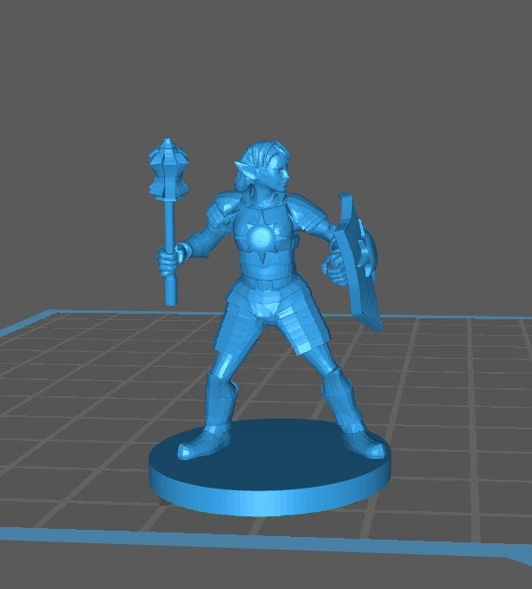 Elf Cleric Mini - DND - Pathfinder - Dungeons & Dragons - RPG - Tablet