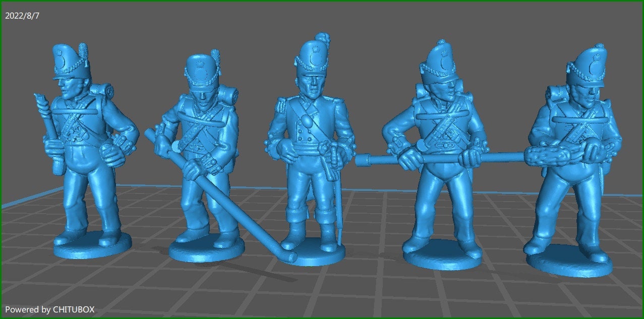 British artillery 1812-15 - 5 minis - great for table top war games an