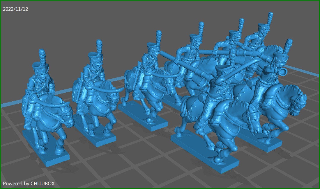 Russian Hussars 1812-15 - 8 Minis - Epic 15 mm Scale - Great for Table