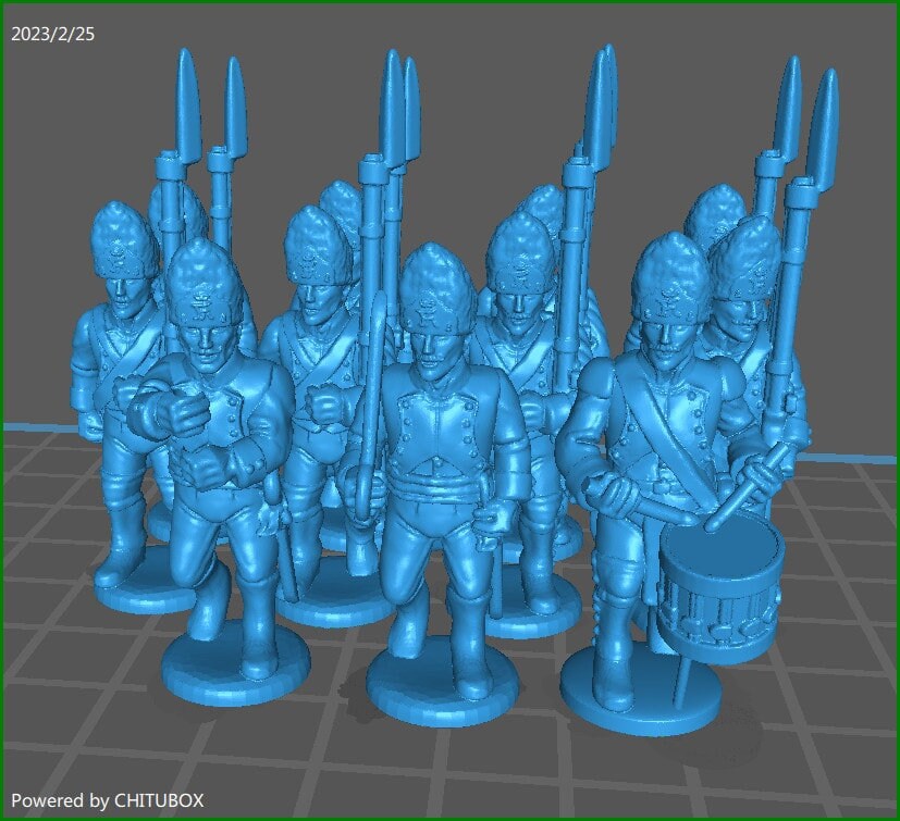 Saxon line grenadiers btg 1806-10 - 11 Mini - 28 mm Scale - Great for