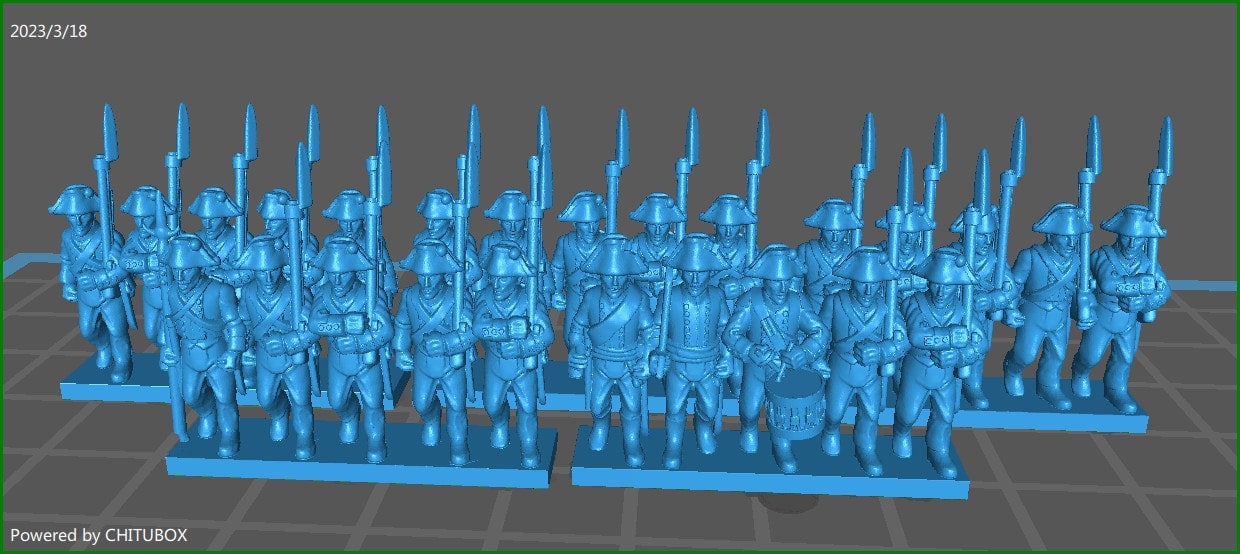 Prussian Musketeers btg 1806-7 - 5 Strips - Epic 15 mm Scale - Tableto