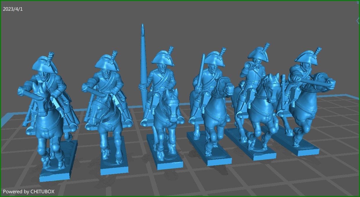 Prussian Kurassier rgt 1806-07 - 6 Minis - Epic 15 mm Scale - Tabletop