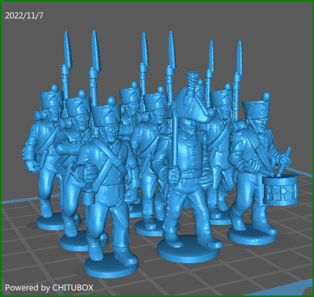 French Navy btg 1813-14 - 9 Minis - 28 mm Scale - Great for Tabletop W
