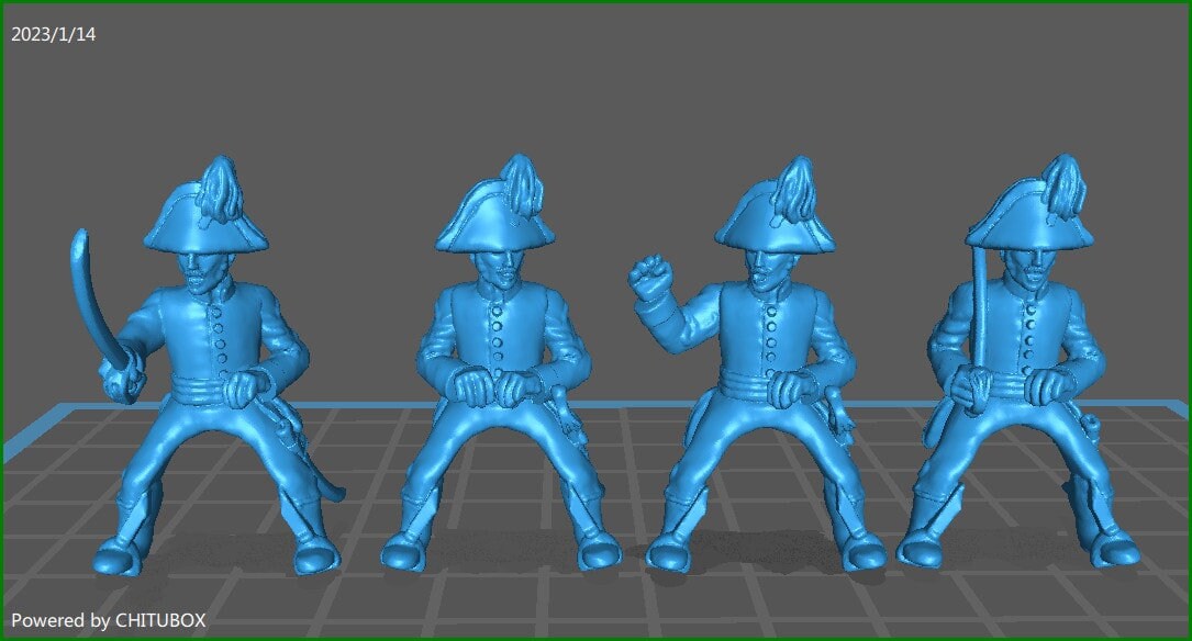 Austrian Generals - 4 Mini - 28 mm Scale - Great for Tabletop War Game