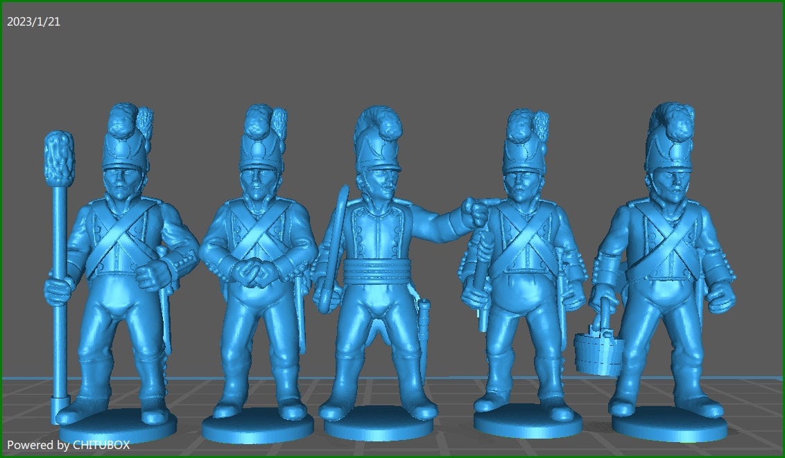 Bavarian Artillery 1805-15 - 5 Mini - 28 mm Scale - Great for Tabletop