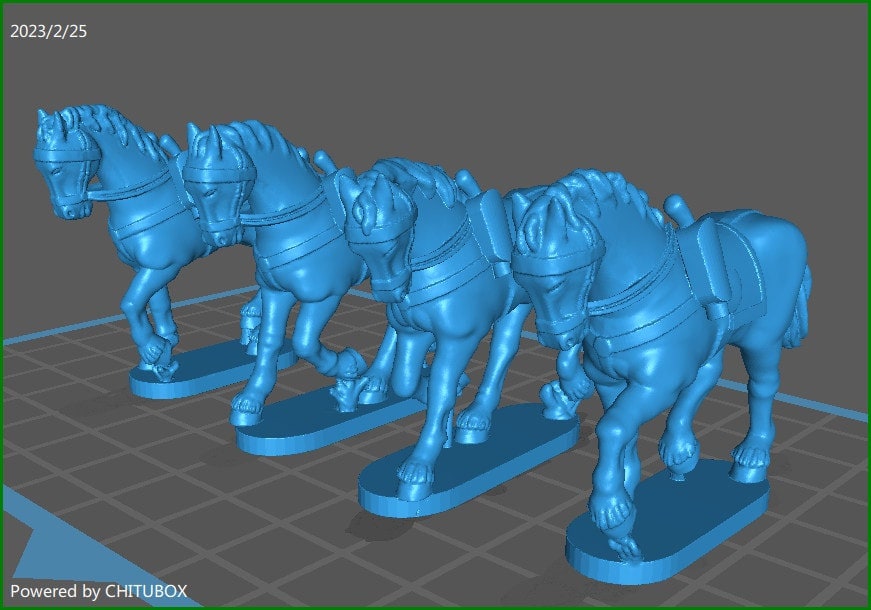 Saxon Chavauleger Horses 1806-10 (walking) - 4 Mini - 28 mm Scale - Gr